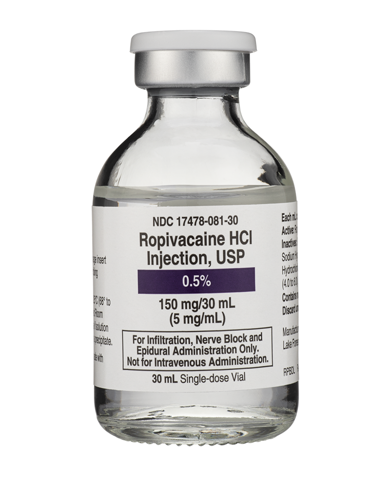 Ropivacaine HCl, Preservative Free 0.5%, 5 mg / mL Injection Single ...
